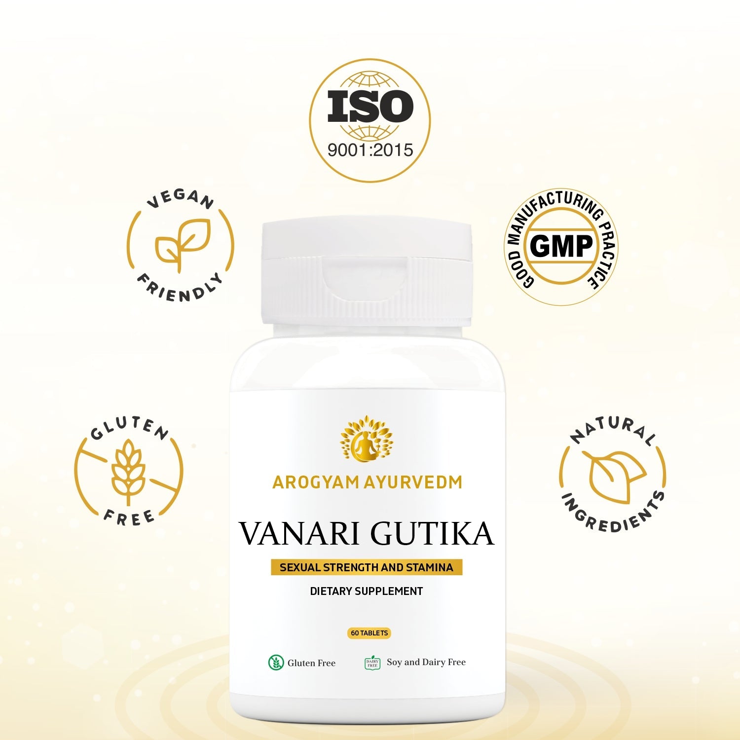 Dr. Pushp's AROGYAM AYURVEDM Vanari Gutika || Men's Wellness | Strengt